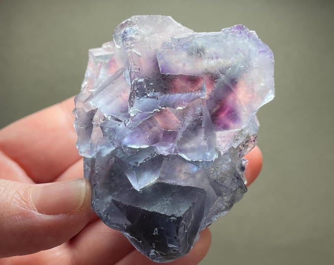Large Yindu Fluorite Cluster, Blue Crystals, Purple Phantoms - Etsy