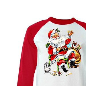 Christmas Shirt Santa Tea Party Shirt Christmas Baseball Red Shirt ...