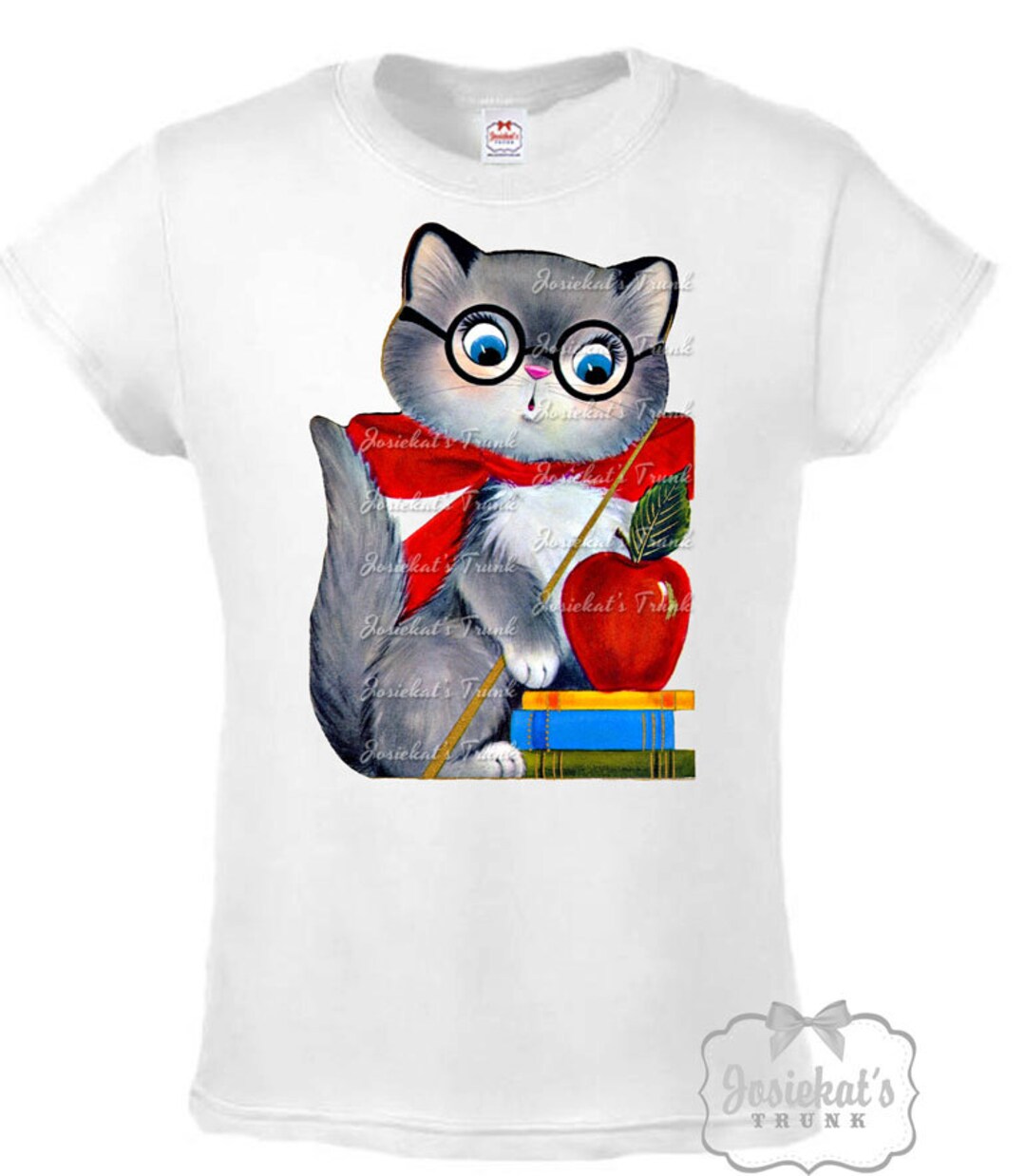 Vintage Grade Tee Custom Size Retro Kitty Kindergarten GIRL Back to ...