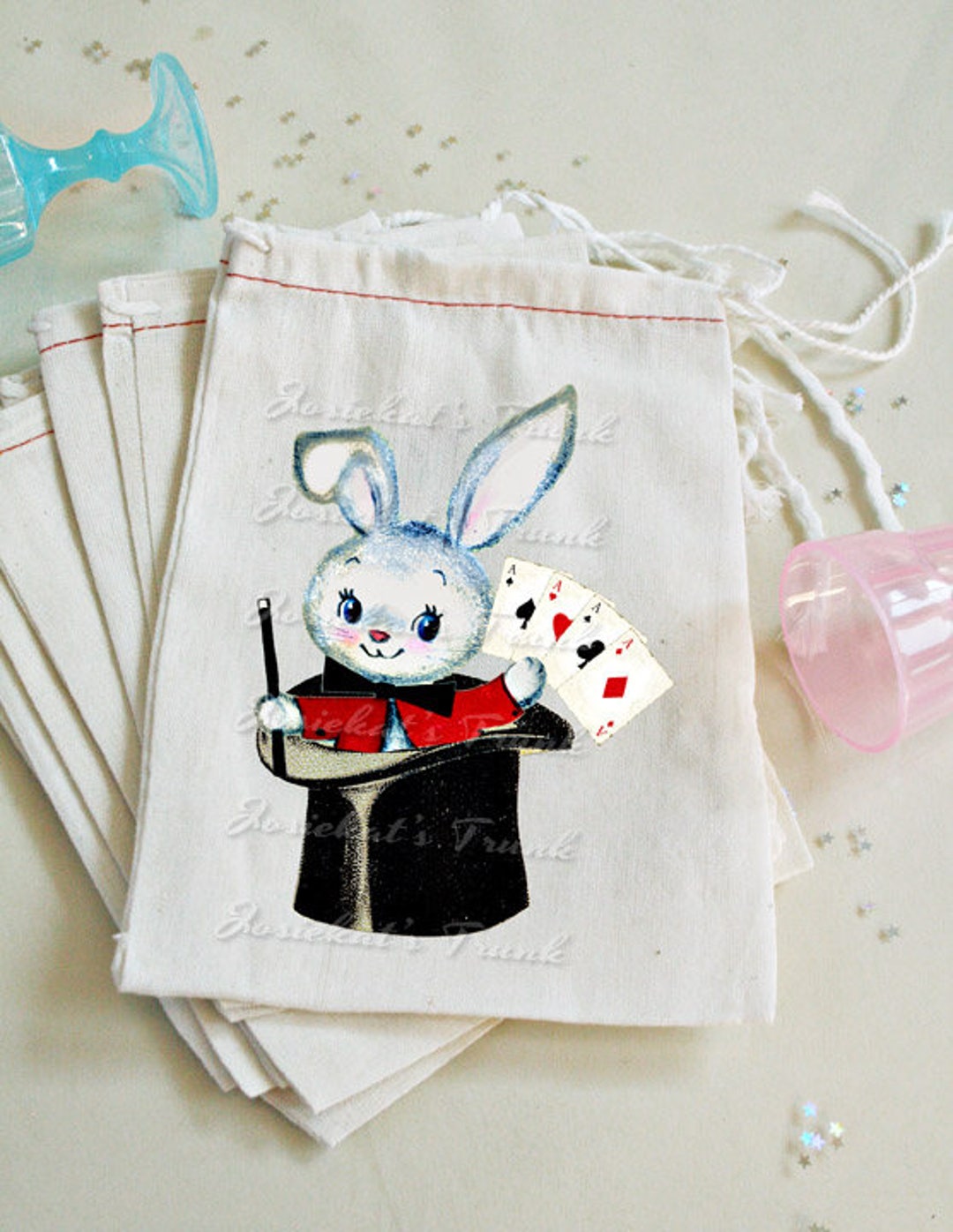 Magic Party Favor Bags - Magic Rabbit Hat Birthday - Muslin Favors Bag ...