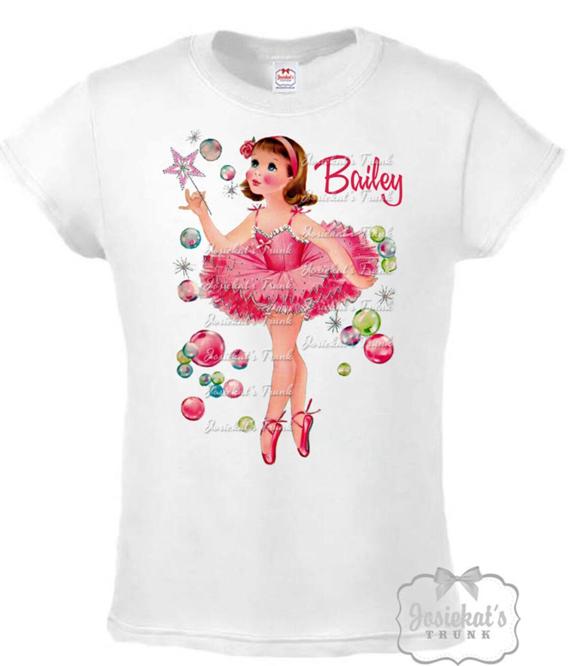 Ballet Shirt Ballerina Vintage Tee Custom Size Retro GIRL Personalized ...