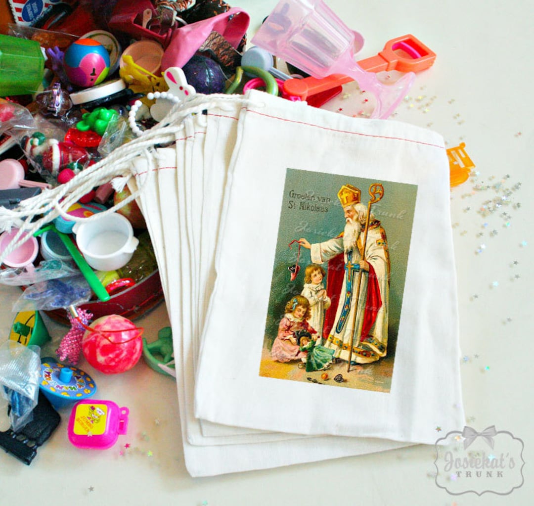 Saint Nicholas Favor Bags: Vintage Dutch Party Treat Bags (set of 10 ...