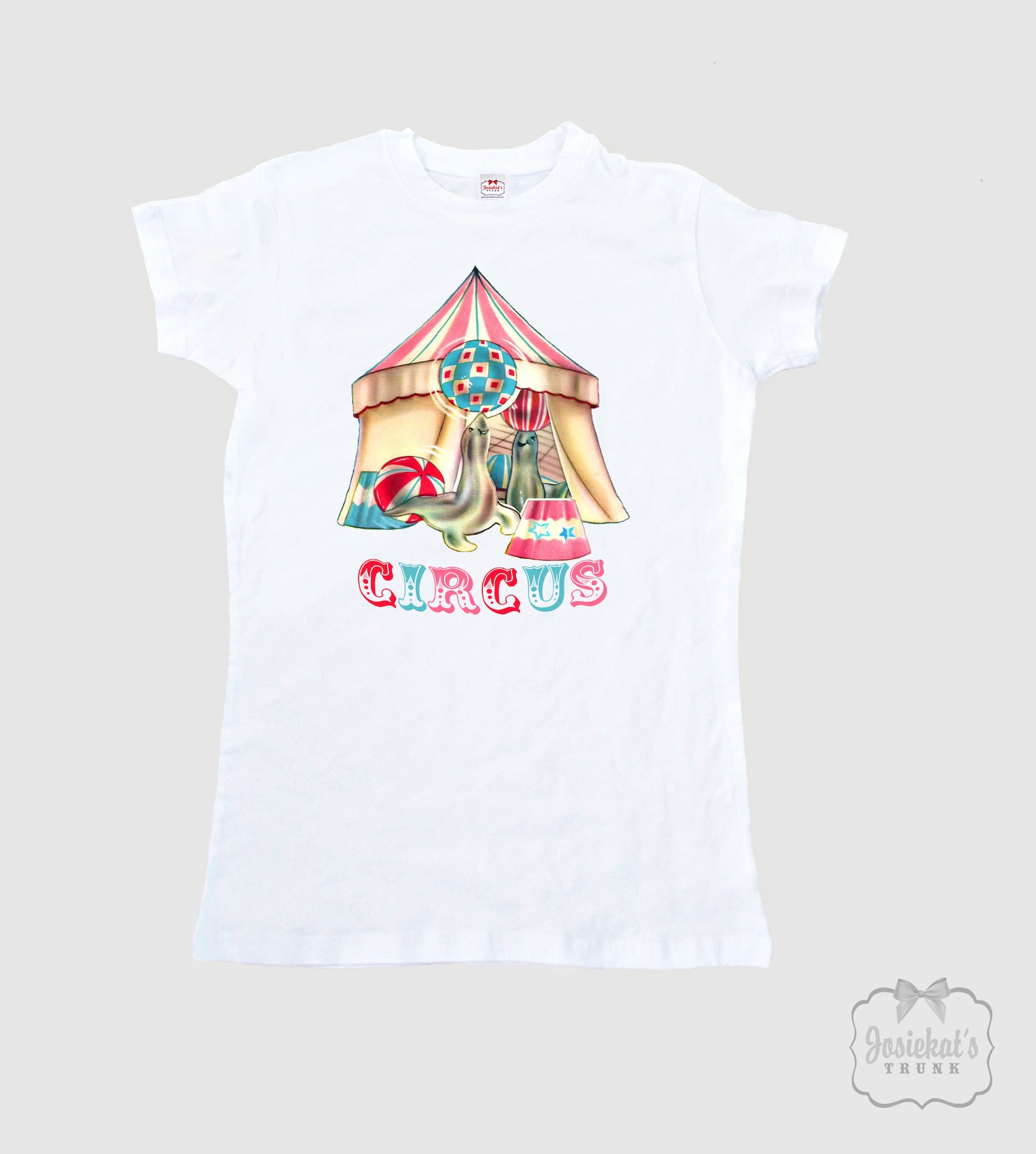 Retro Circus Seal Women's T-shirt: Big Top Party Tee - Etsy