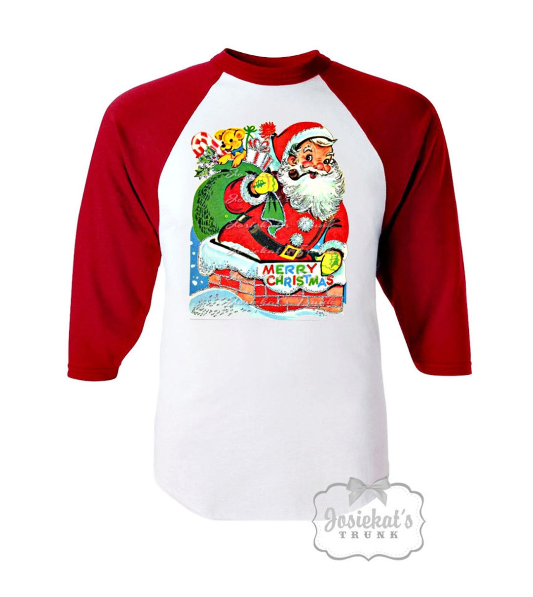 Navidad Santa Camisa -Niño Santa Camisa - Retro Camisa de Navidad - Tee ...