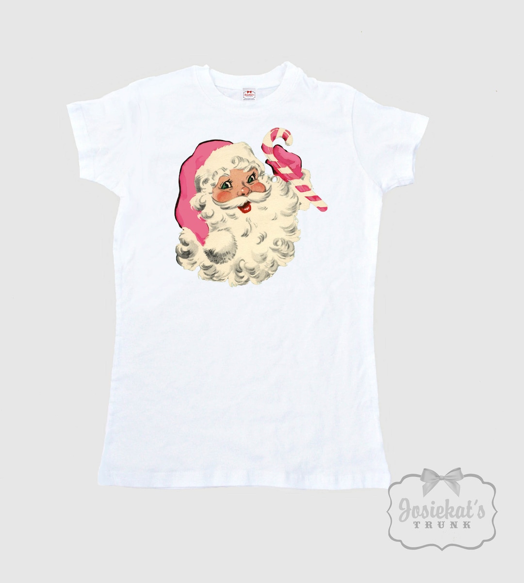 Santa Claus Shirt Women's Christmas Shirt Mid Century Ladies Tee T ...