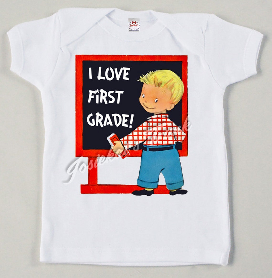 Vintage First Grade Tee BOY Custom Size Retro Kindergarten - Etsy