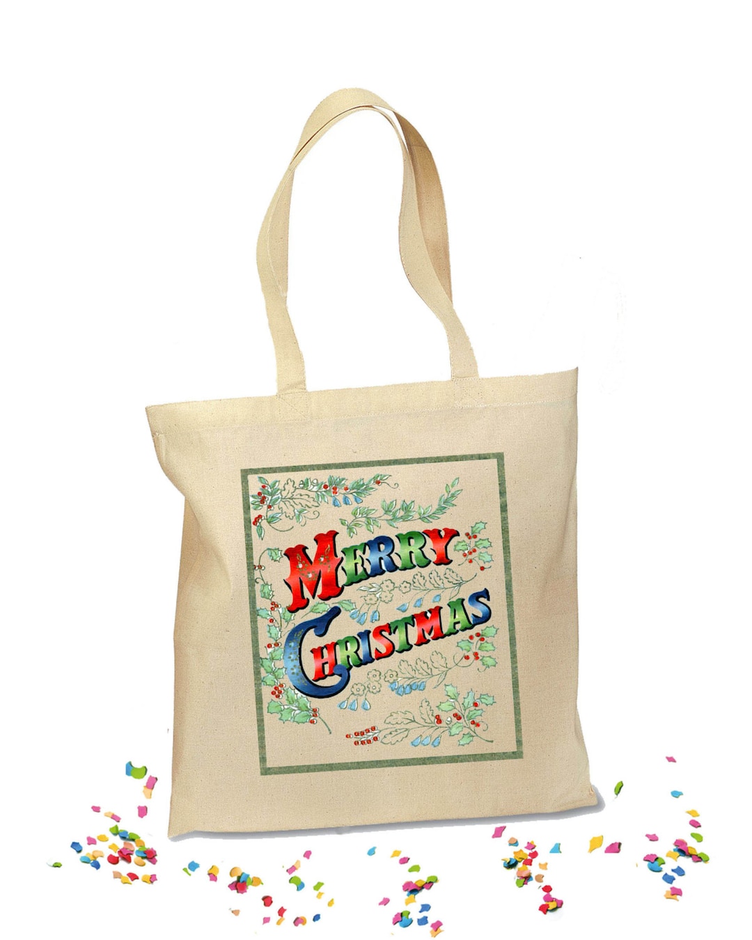Merry Christmas Tote Bag Christmas Gift Tote Santa Bag Adult Gift Tote ...