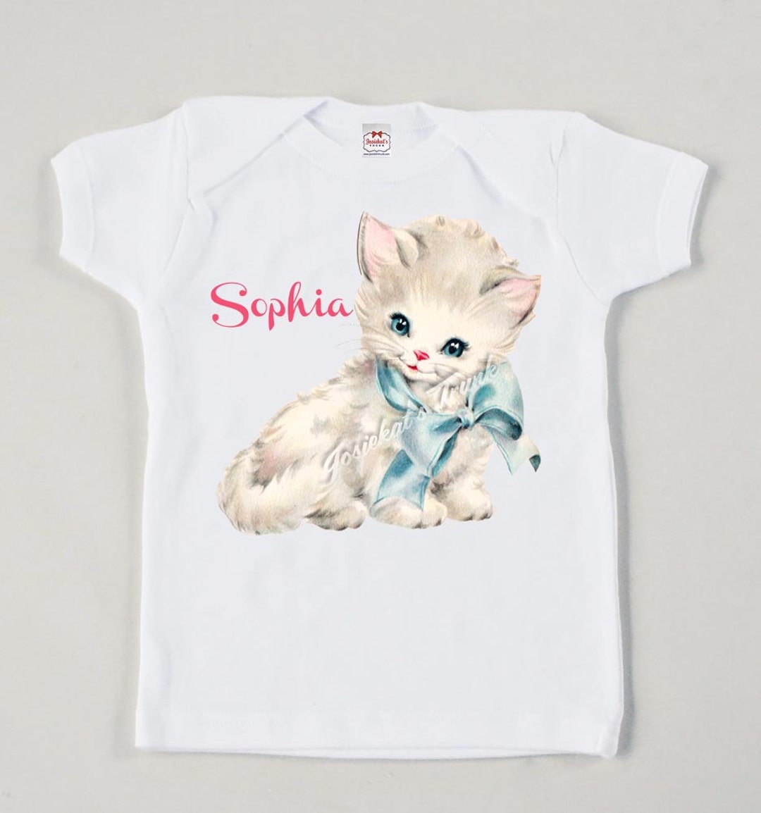 Girl Kitty Shirt Infant Kitten Tshirt Toddler Kitty Tee Vintage Baby ...