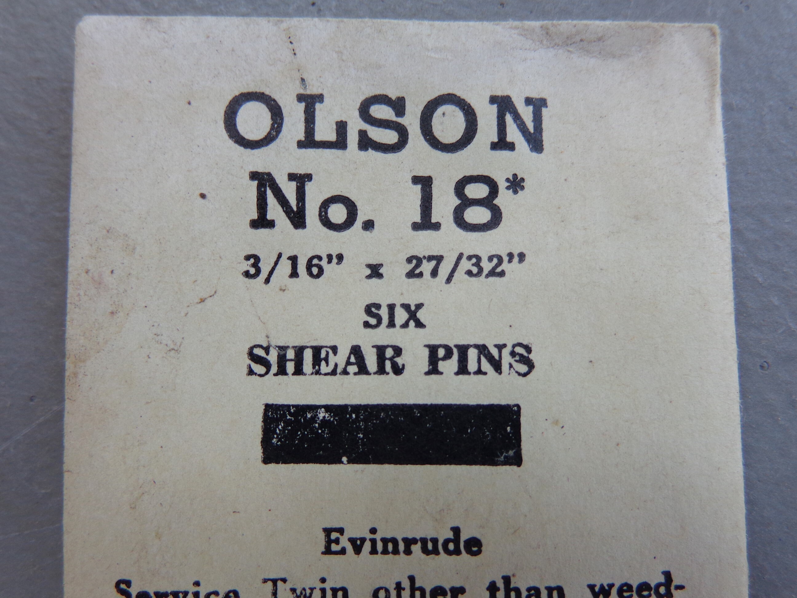Vintage NOS Olson Outboard Motor Shear Pin Set No. 18 | Etsy