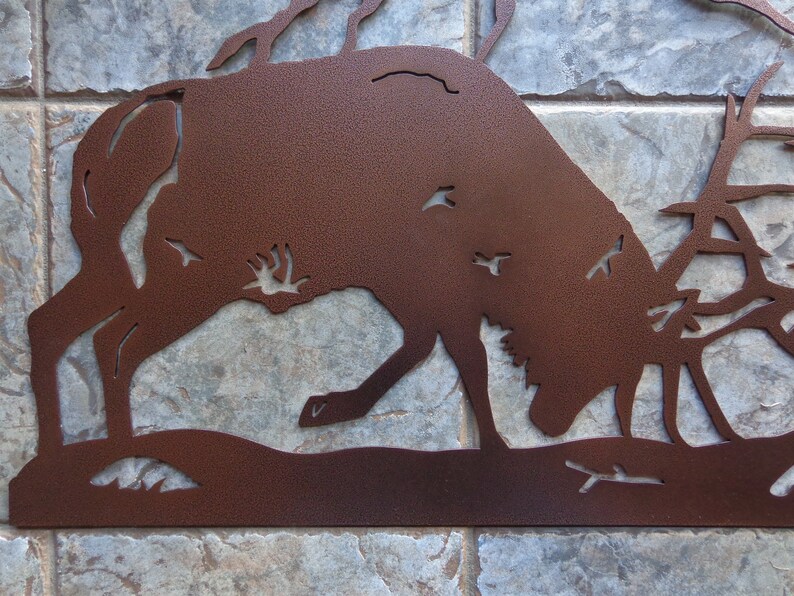 New Large Fighting Elk Sign Plasma Cut Metal Wall Art 47 - Etsy