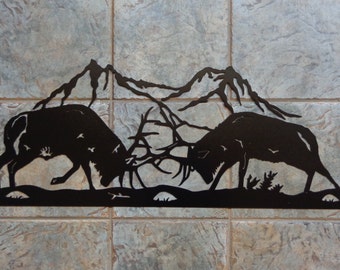 Elk Welcome Sign Plasma Cut Metal Wall Art 15 W X | Etsy