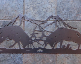 Elk Welcome Sign Plasma Cut Metal Wall Art 15 W X | Etsy