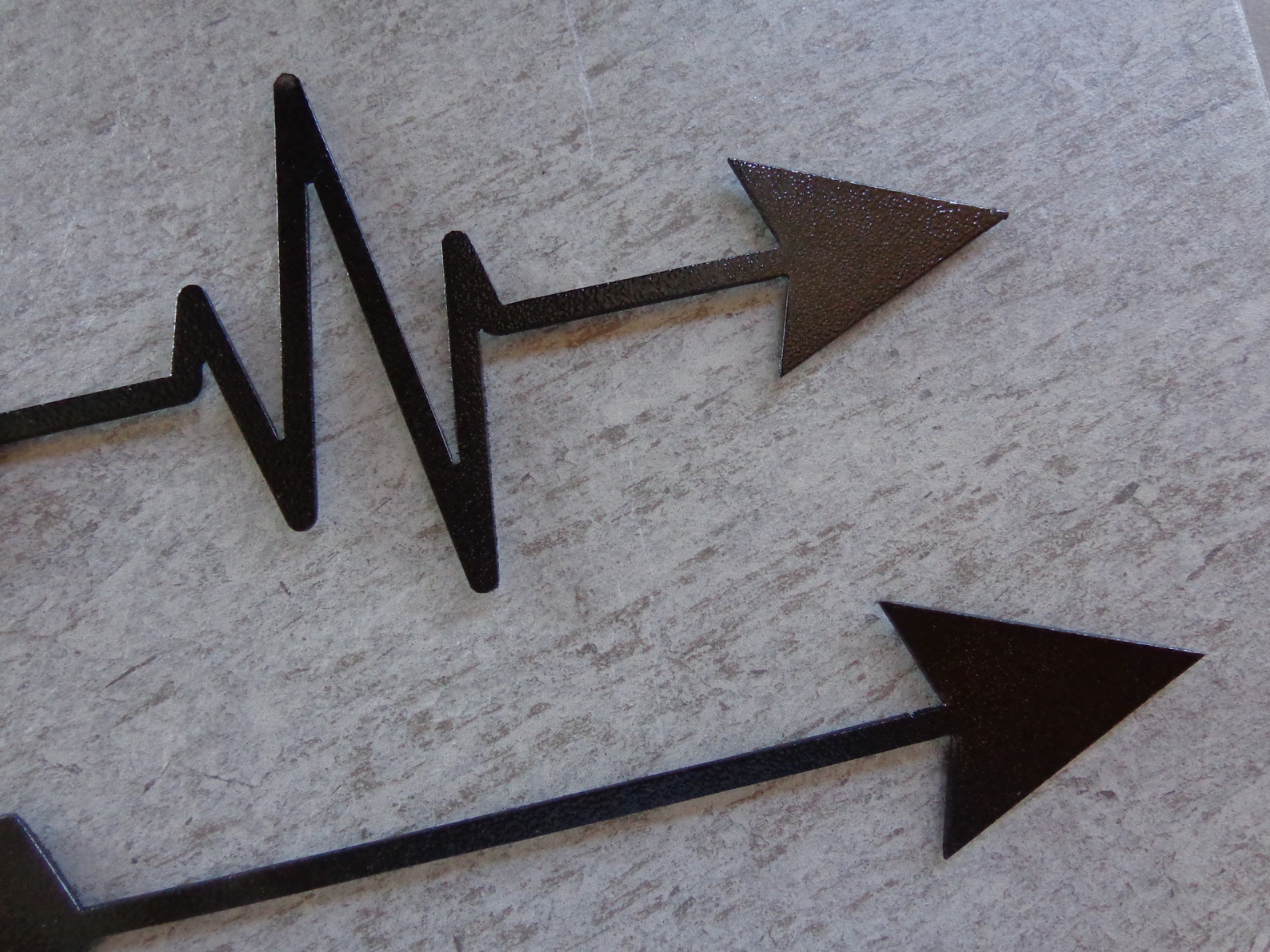 Set of 3 Arrows Plasma Cut Metal Wall Art Textured Black | Etsy