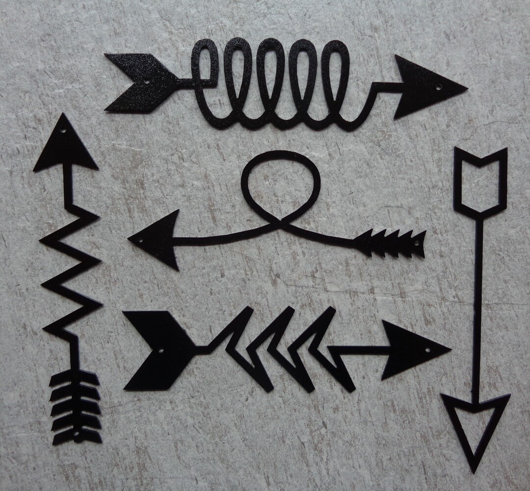 Set of 5 Different Arrows Plasma Cut Metal Wall Art 10 - Etsy