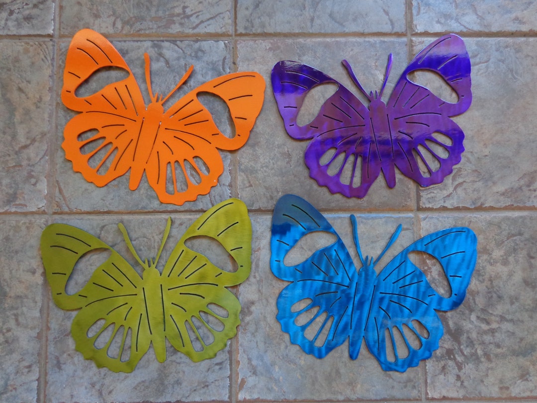 One New Garden Butterfly Plasma Cut Metal Wall Art 13-1/2 W X 10 T ...