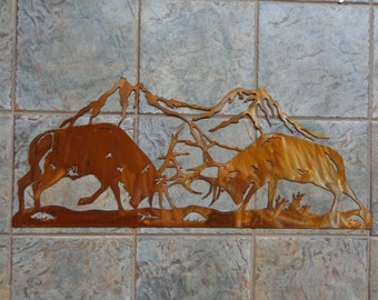 Elk Welcome Sign Plasma Cut Metal Wall Art 15 W X | Etsy