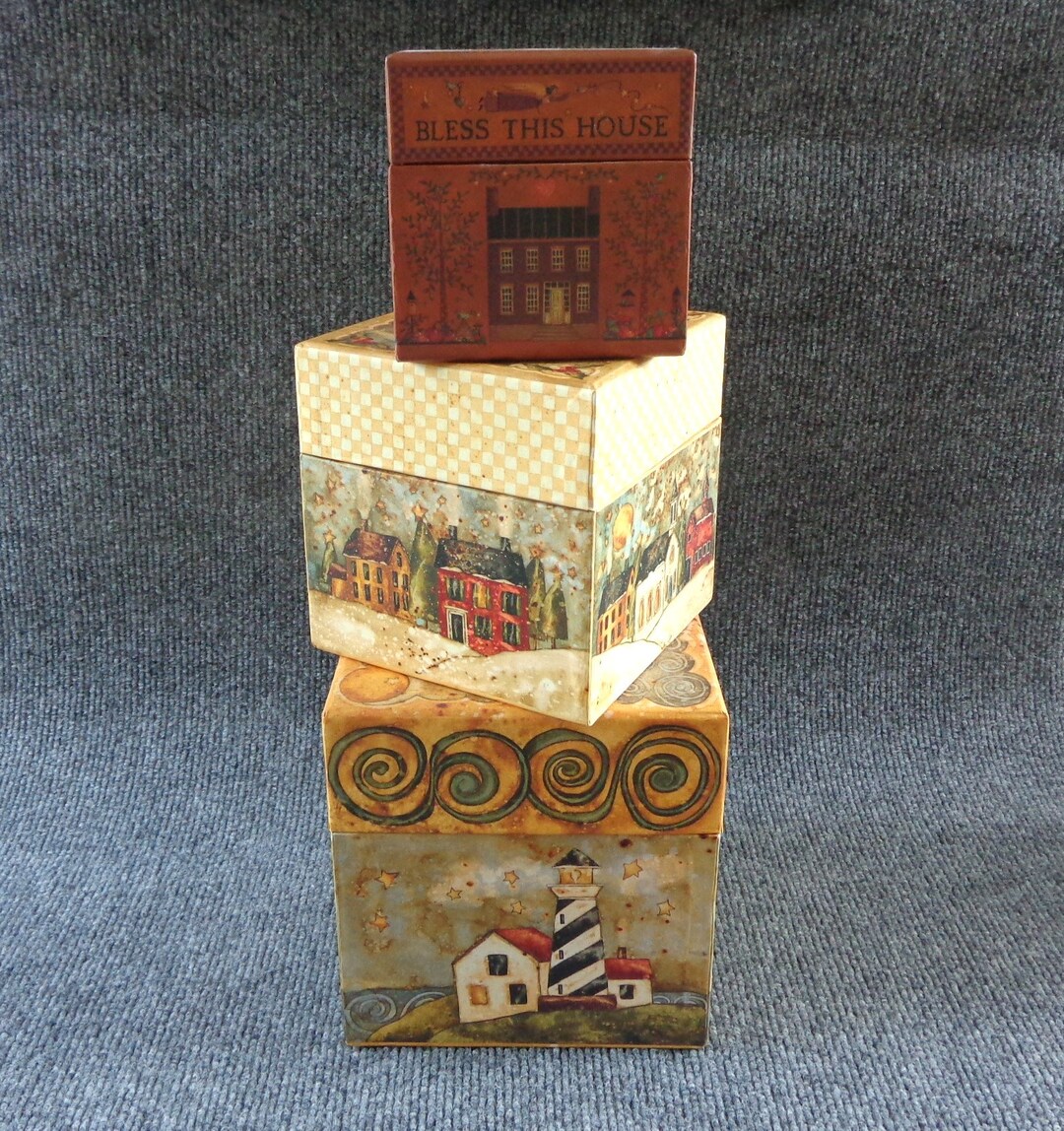 Lot of 3 Different Lang Bob's Boxes Set Sail, Bless This House, Peace ...