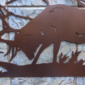 New Large Fighting Elk Sign Plasma Cut Metal Wall Art 47 - Etsy