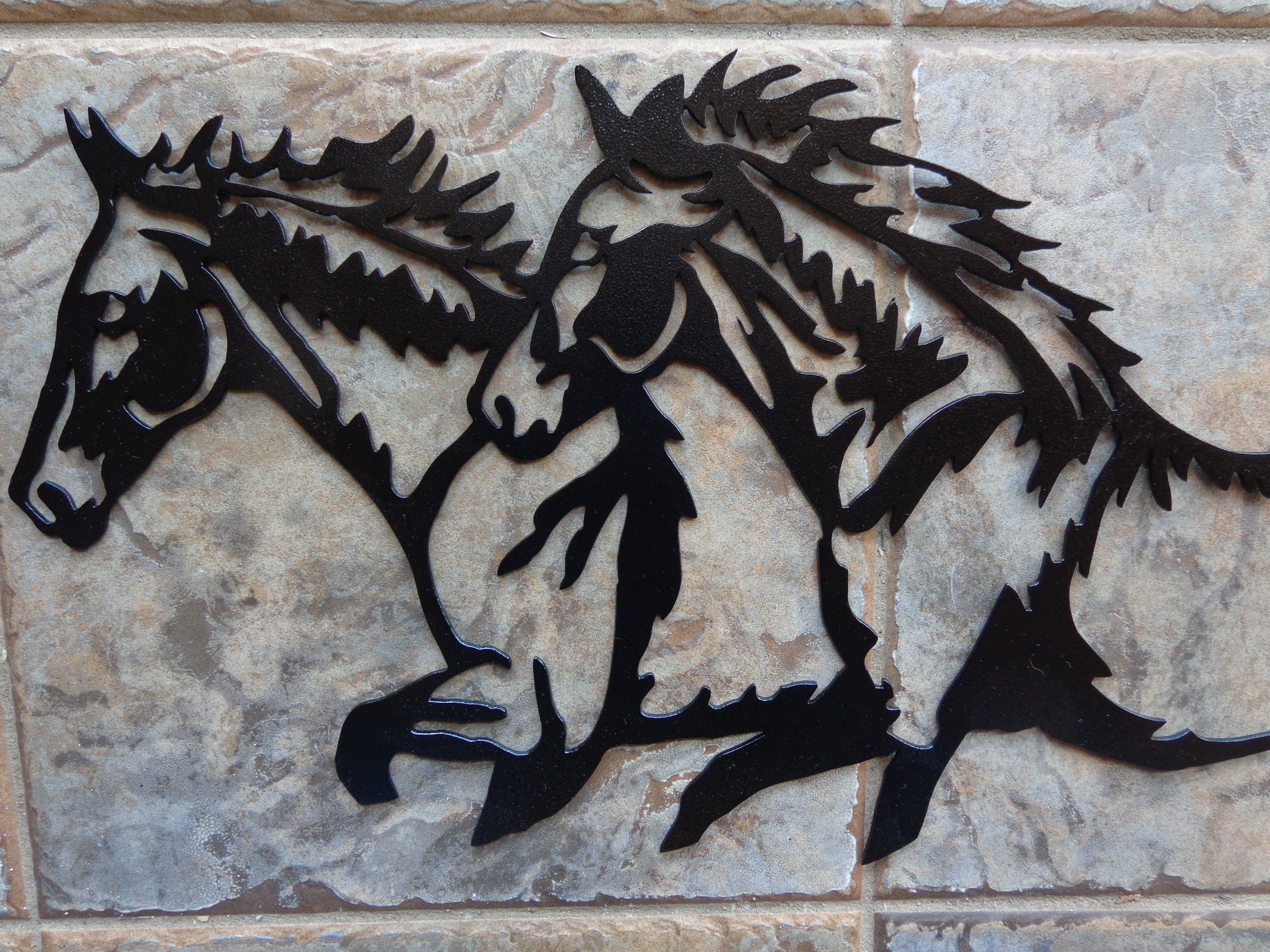 New Running Horses Plasma Cut Metal Wall Art 28 W X | Etsy