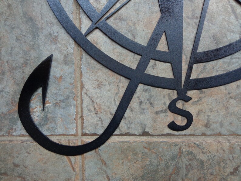 Compass & Hook Nautical Sign Plasma Cut Metal Wall Art | Etsy