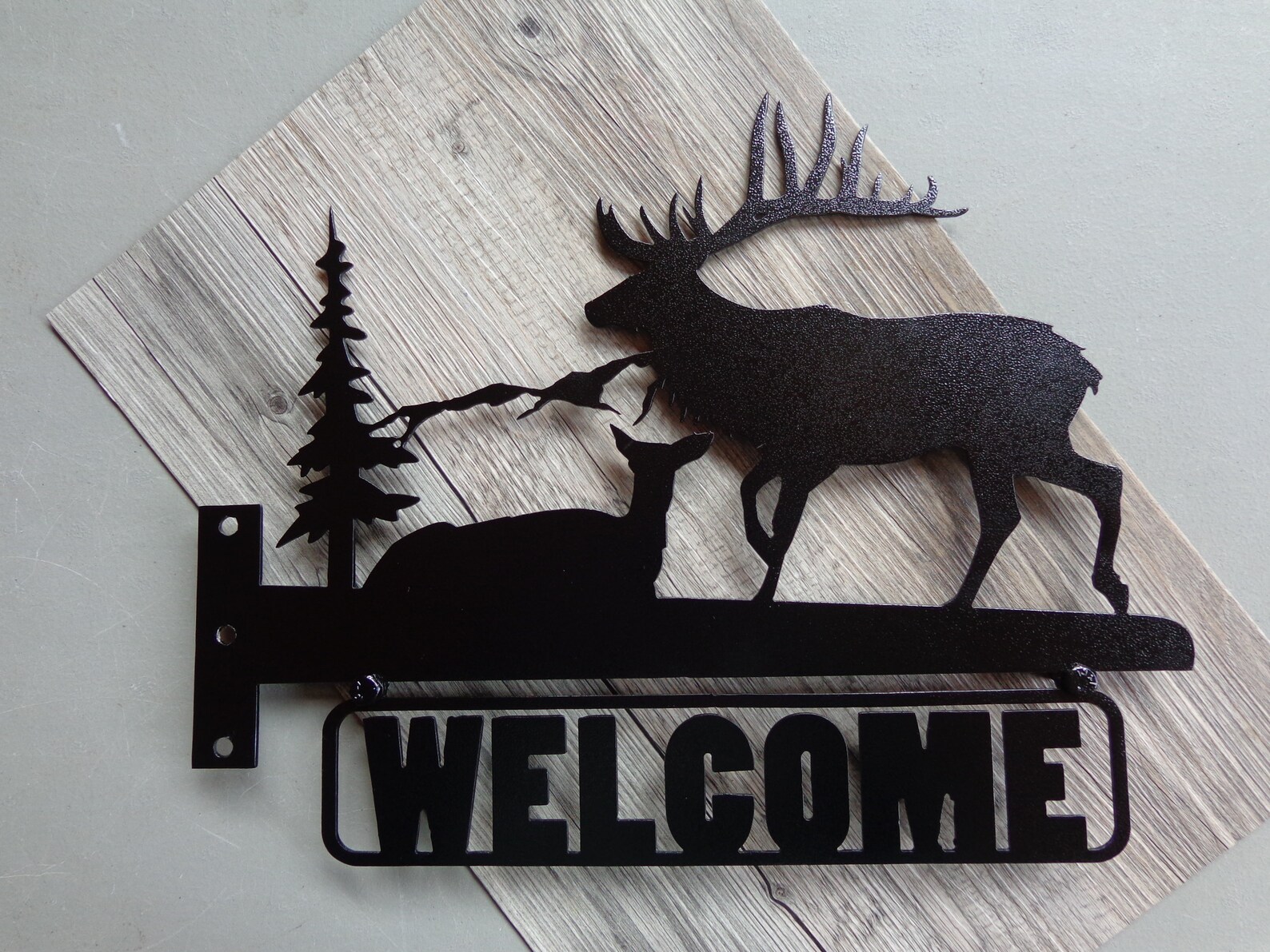 Elk Welcome Sign Plasma Cut Metal Wall Art 15 W X | Etsy