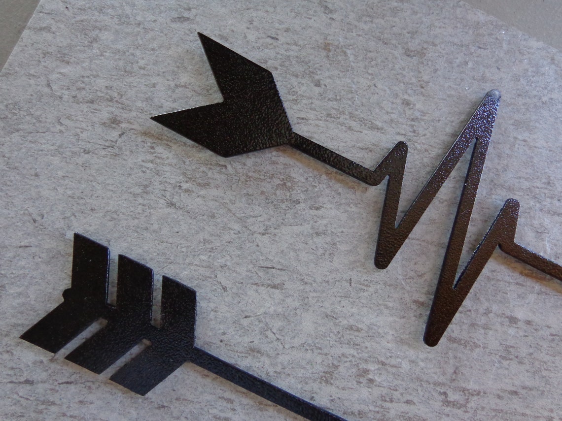 Set of 3 Arrows Plasma Cut Metal Wall Art Textured Black | Etsy