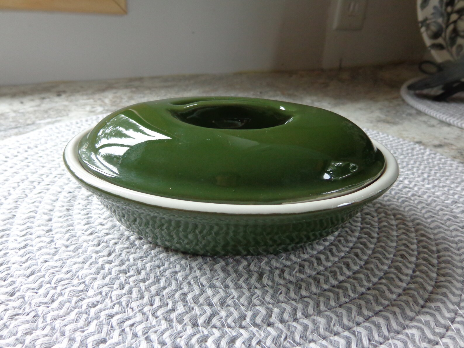 Vintage Hall Small Divided Casserole Dish W/lid Green & White - Etsy