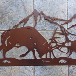 New Large Fighting Elk Sign Plasma Cut Metal Wall Art 47 - Etsy