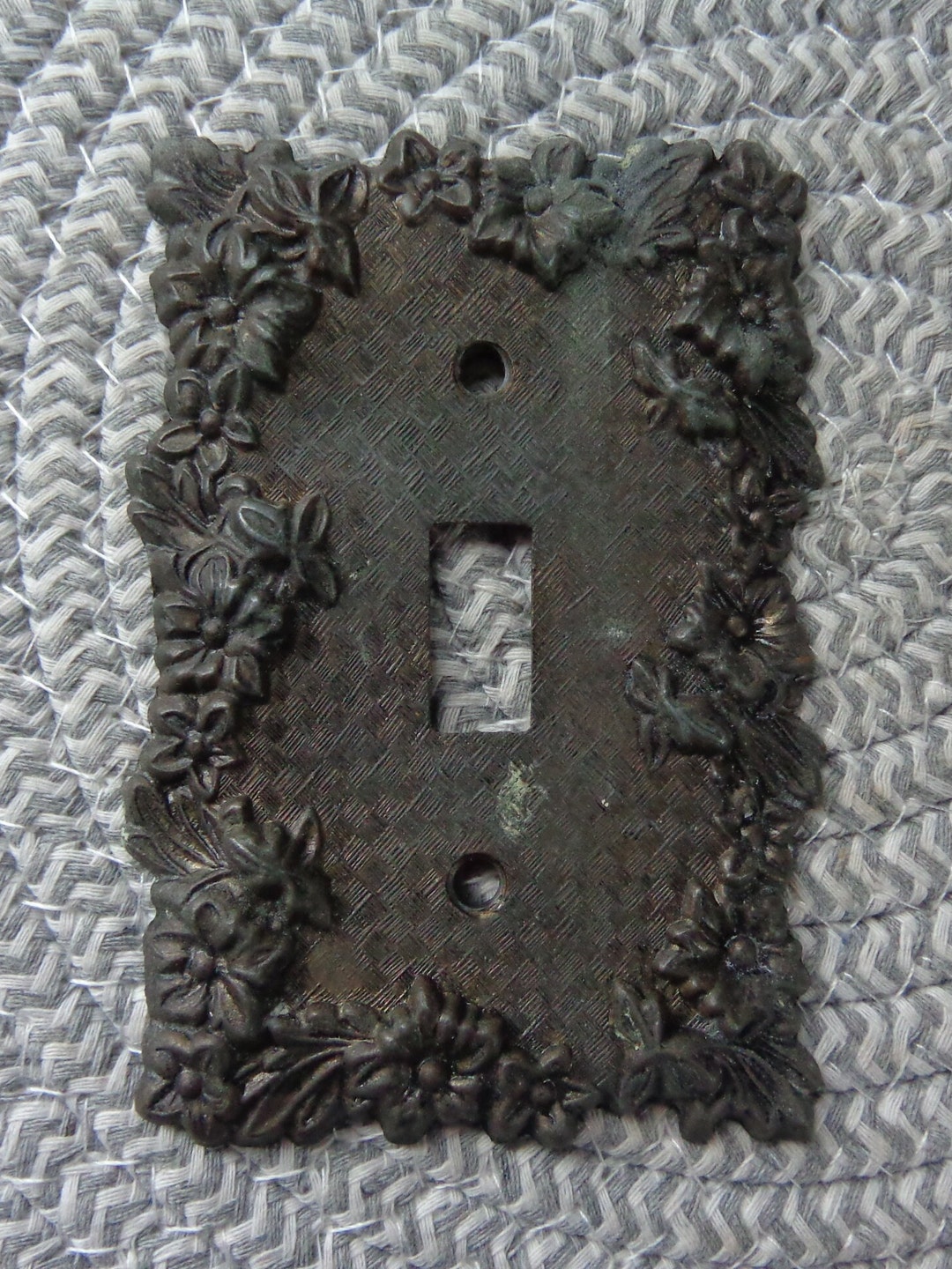 Vintage Floral Flower Light Switch Cover Plate Edmar Hammered - Etsy