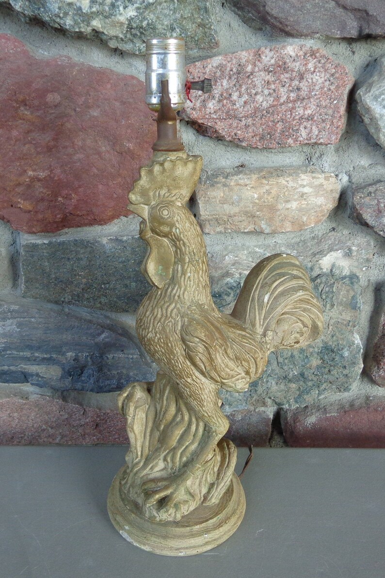Vintage French Country Rooster Table Lamp Chalkware Untested | Etsy Vintage French Country Rooster Table Lamp Chalkware Untested | Etsy