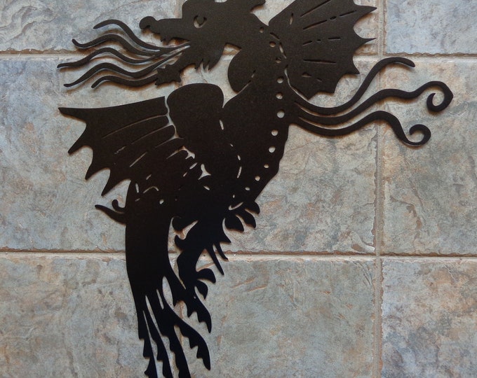 New Fire Breathing Dragon Metal Wall Art 30 T X 24 - Etsy