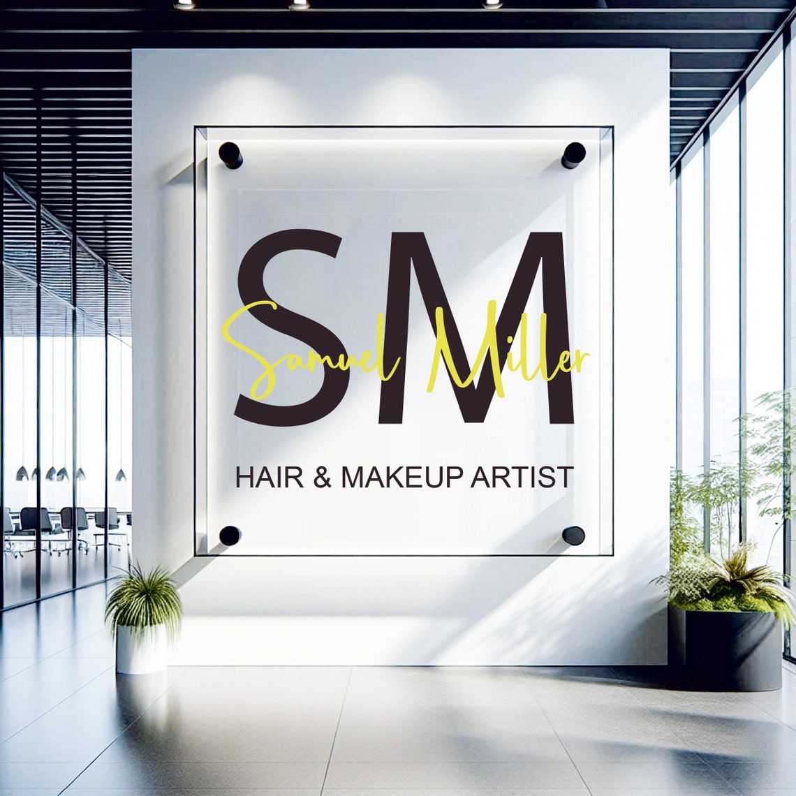 Custom Acrylic Business Logo Sign, Horizontal Layout Personalized Name ...