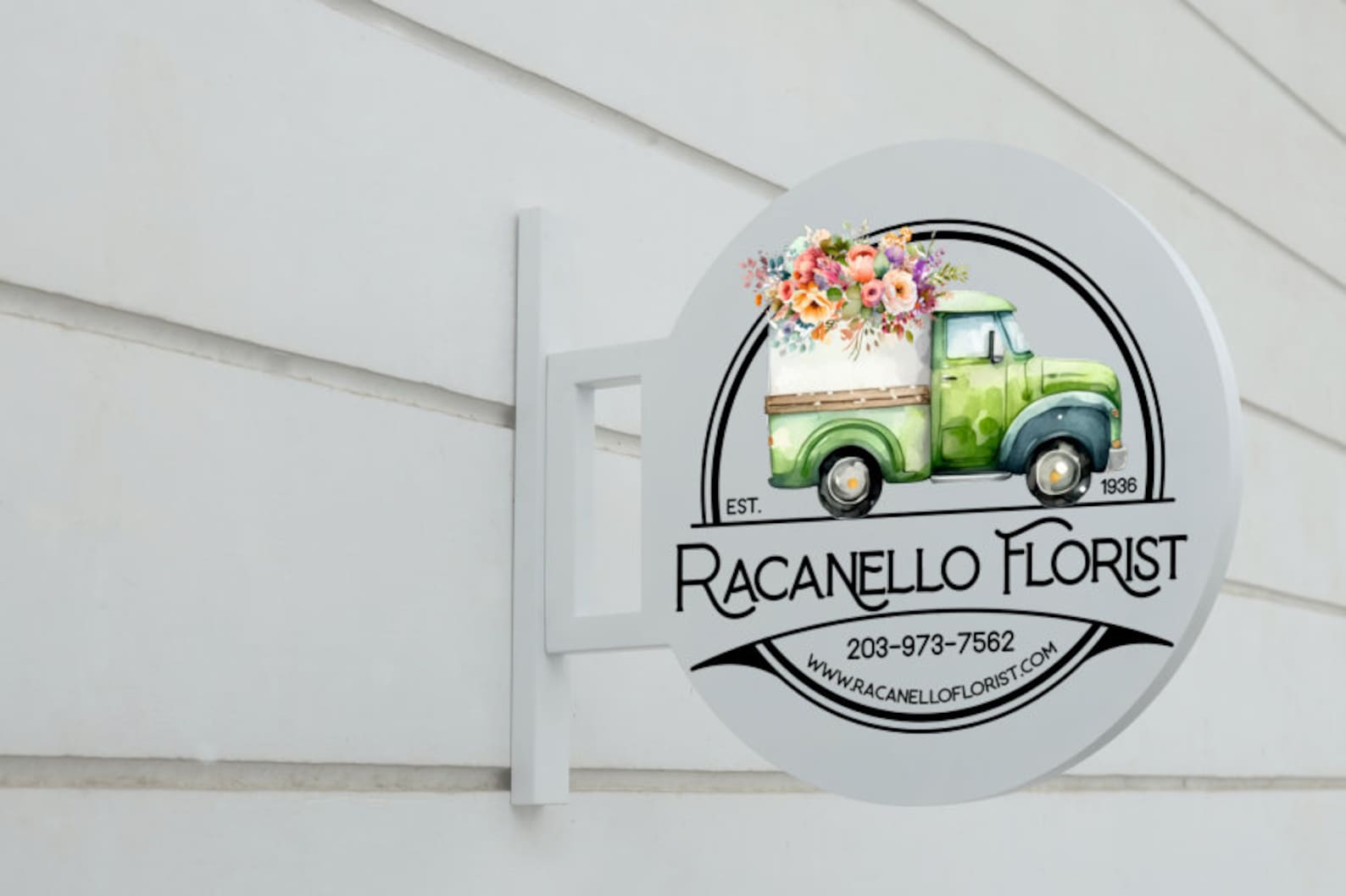 Custom Small Business Sign Logo Your Actual Logo Round Hanging Blade ...