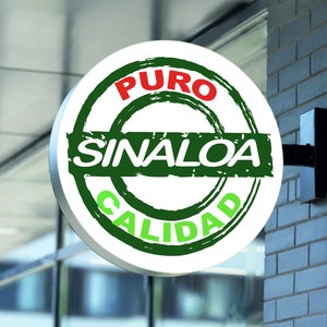 Round Blade Sign - Custom Storefront Sign - Metal Wall Mounted Sign ...