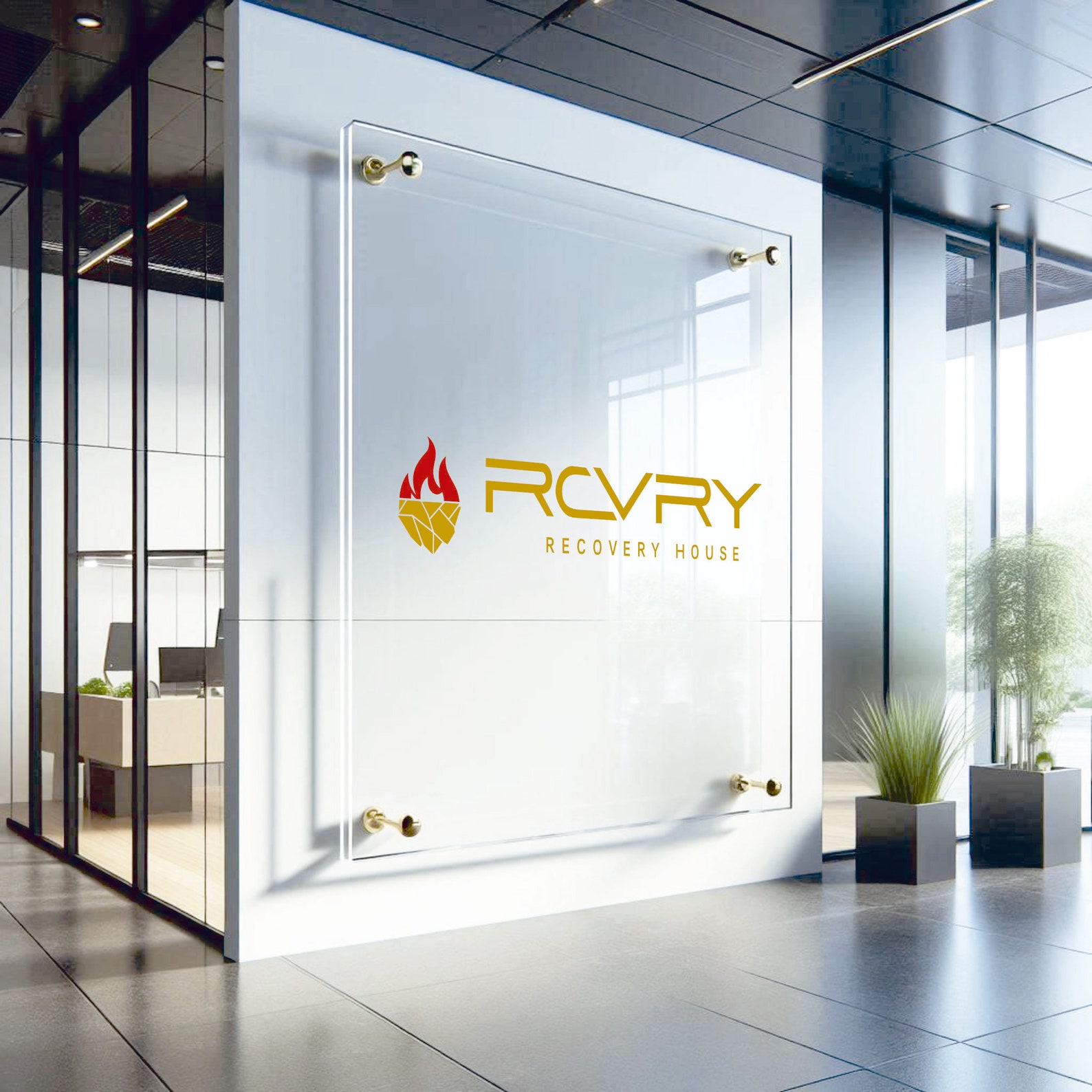 Custom Acrylic Business Logo Sign, Horizontal Layout Personalized Name ...