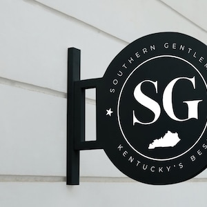 Custom Double-sided Logo Sign, Wall Mounted Shop Sign, Outdoor Blade ...