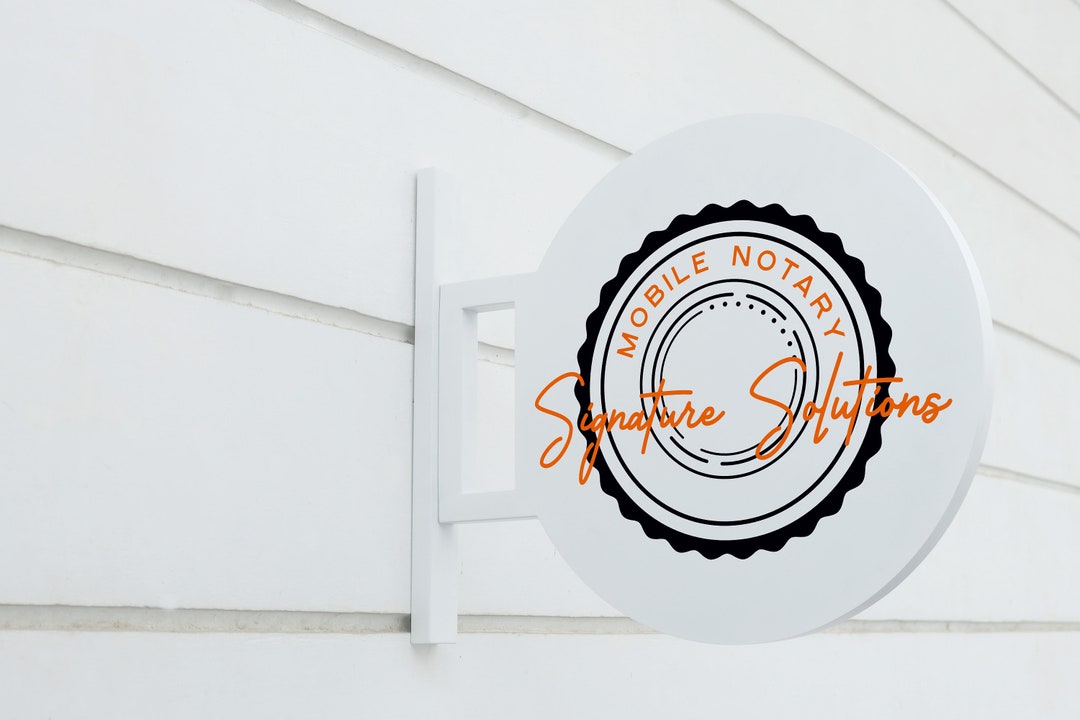 Custom Small Business Sign Logo Your Actual Logo Round Hanging Blade ...