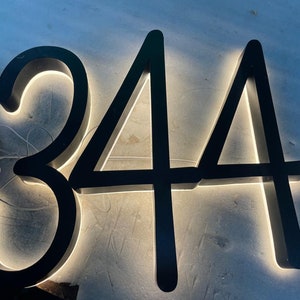Metal LED Backlit House Numbers: Custom Illuminated Address Sign - Etsy