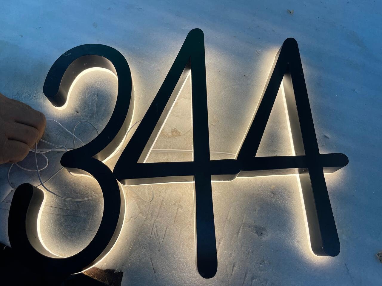 Modern Backlit House Numbers LED Address Sign Modern Address Sign ...