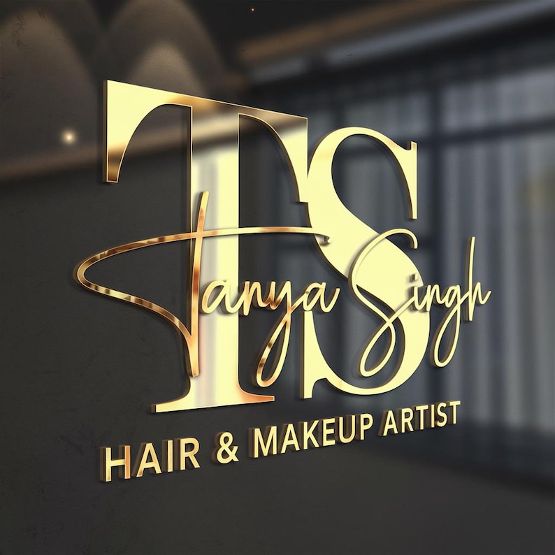 Custom 3D Business Logo Sign, Laser Cut Gold Mirror Acrylic - Etsy