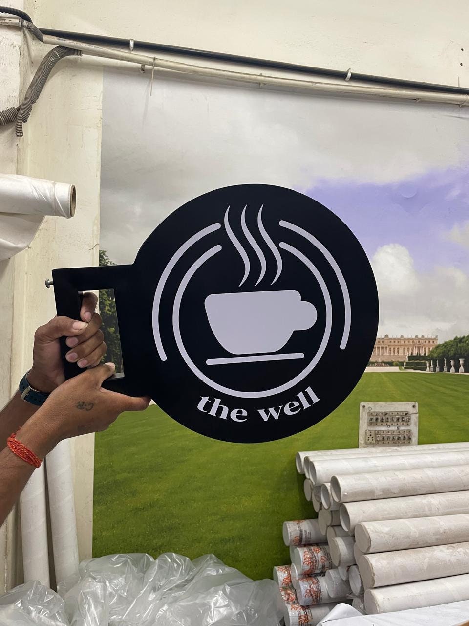 Custom Round Shop Sign Blade Sign Storefront Blade Sign Wall Mounted ...