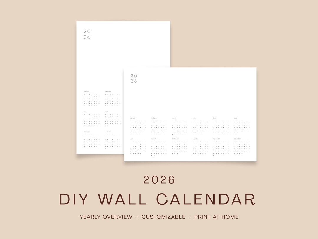 2026 DIY Wall Calendar: Minimalist A3 Portrait & Landscape Design ...