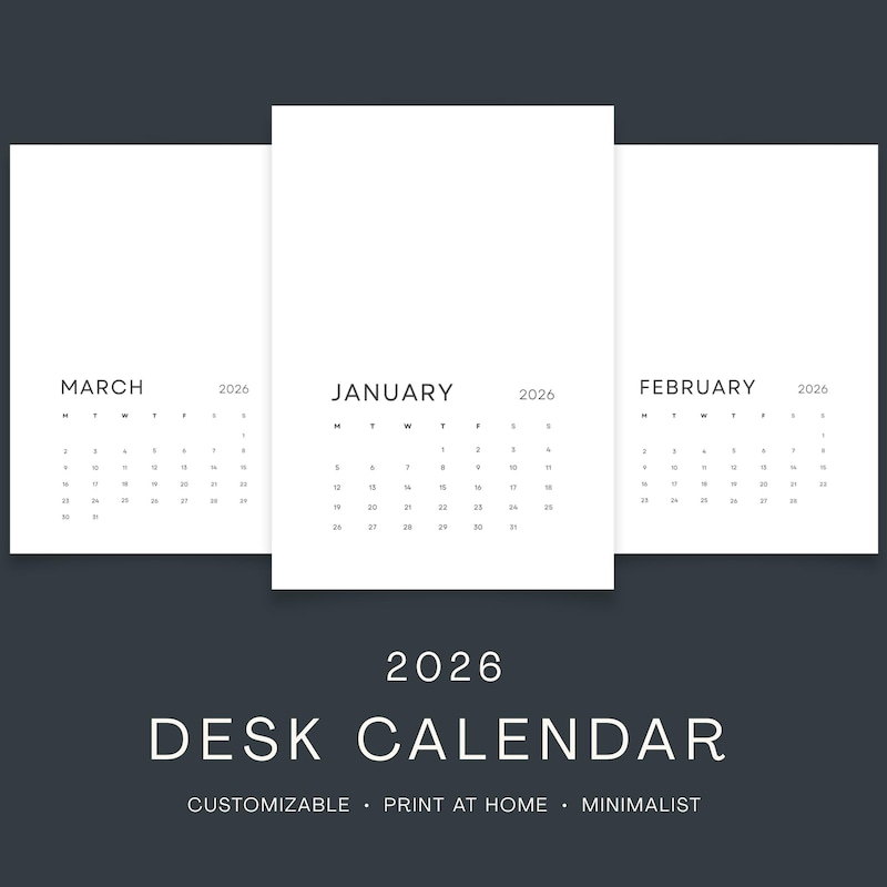 2026 Table Top Calendar - Etsy