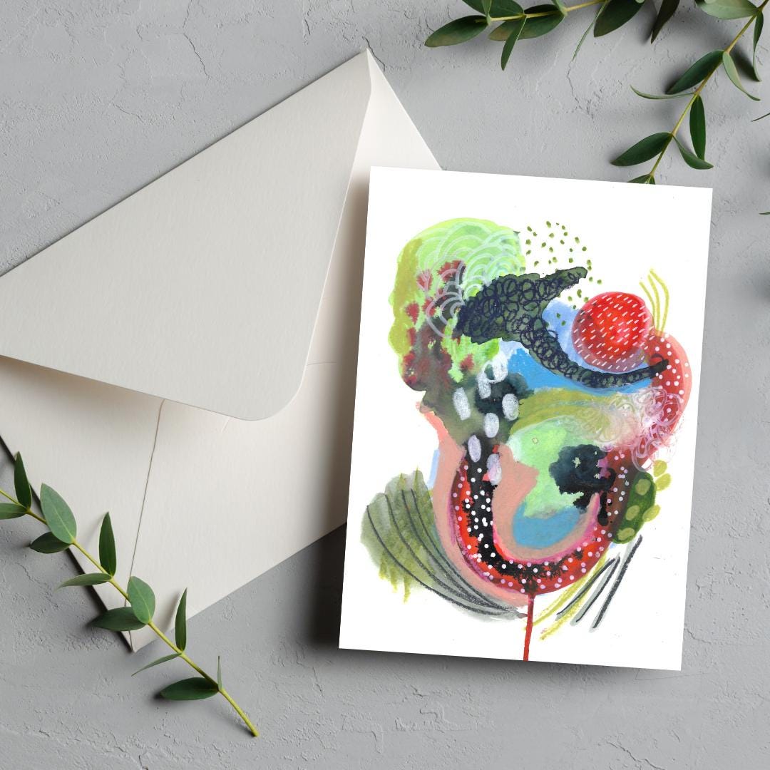 Abstract Art Greeting Card: Gathering Place Design - Etsy