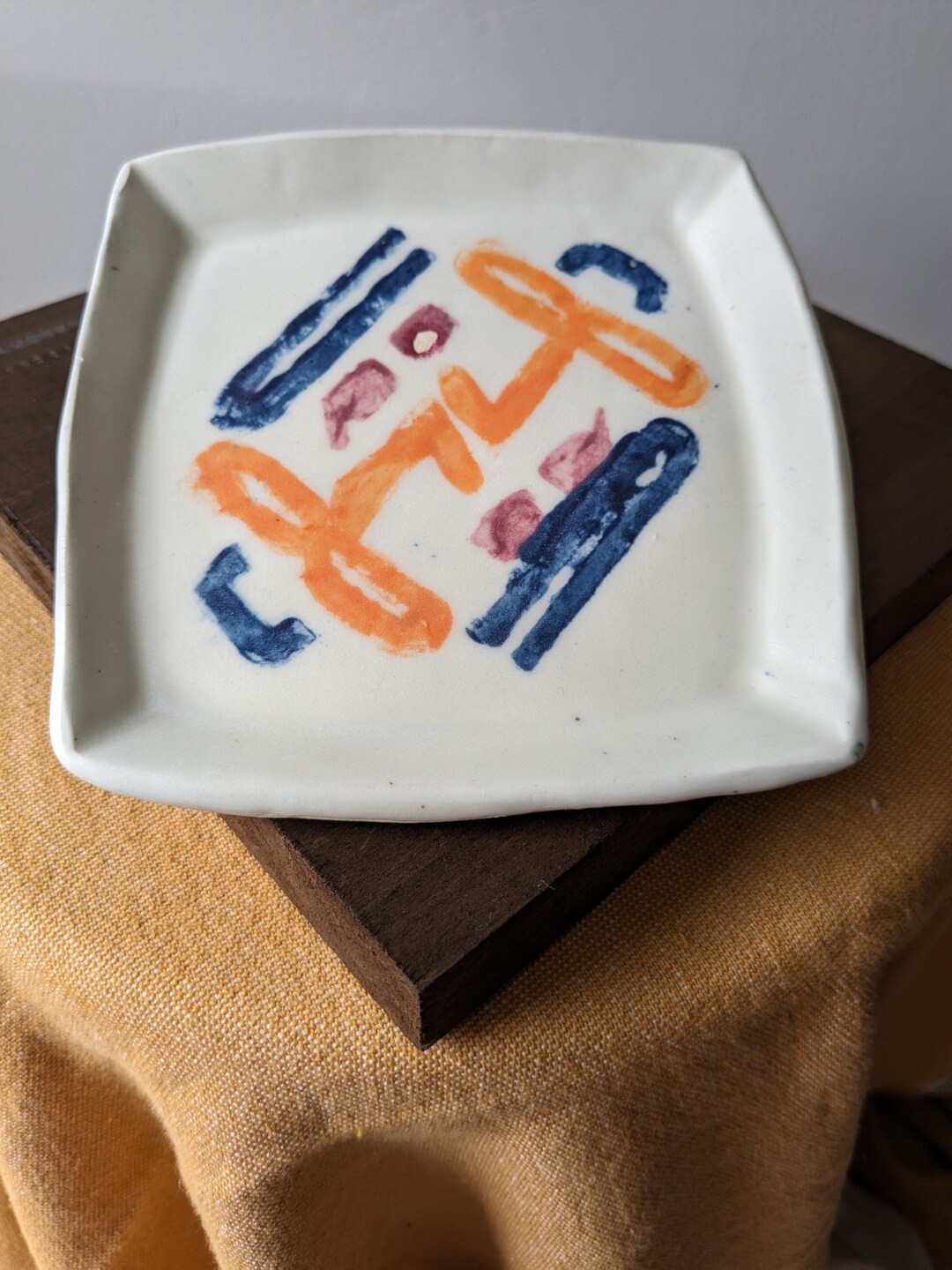 Letterpress Block Ceramic Square Plate - Etsy