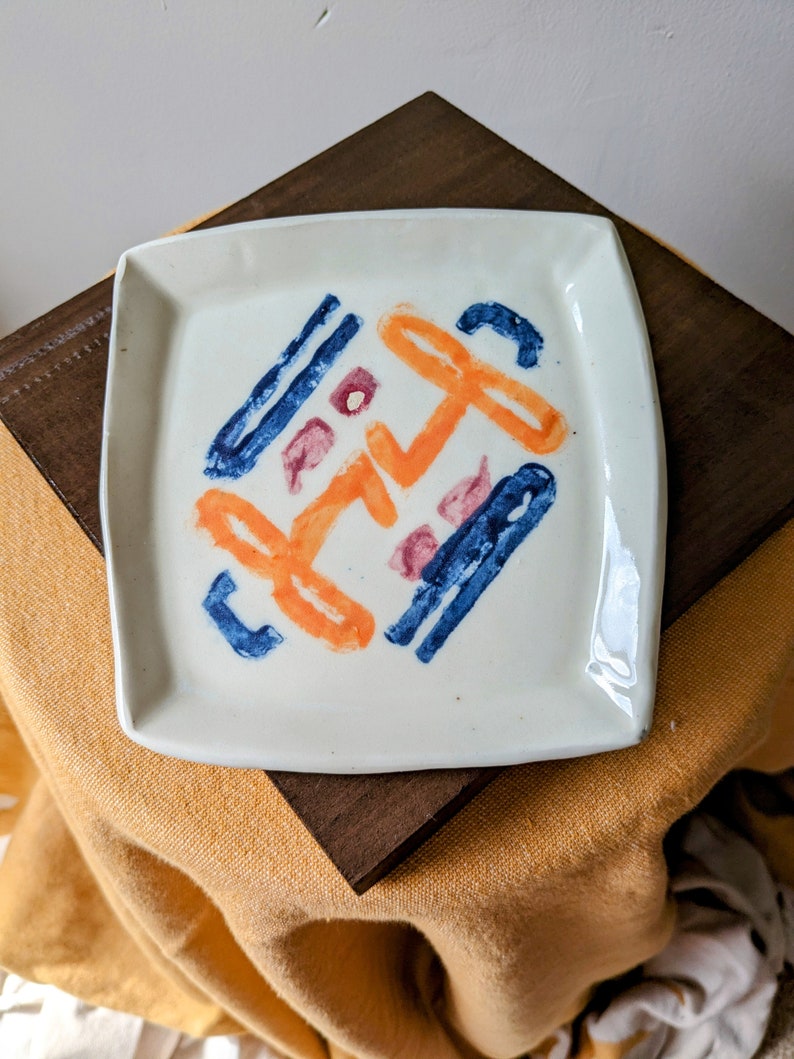 Letterpress Block Ceramic Square Plate - Etsy