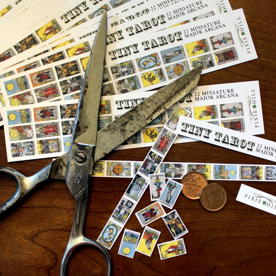 TAROT SPECIAL 3 Sets Miniature 22 Major Arcana Cut-your-own Little ...