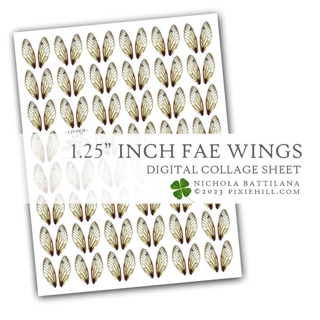 1.25 Inch Fae Wings Digital Download Collage Sheet PDF Faerie Fairy - Etsy