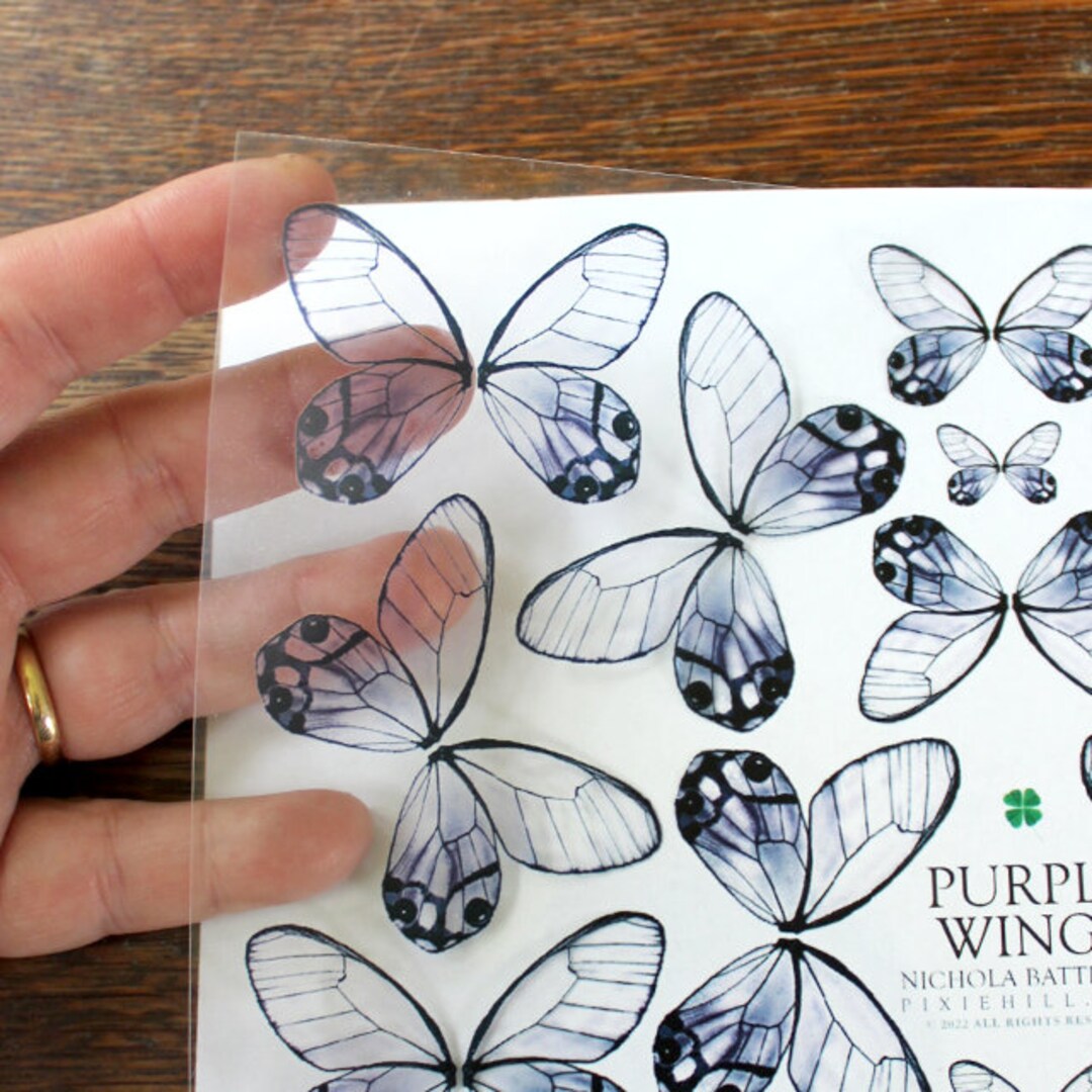 Purple Wings Transparency Collage Sheet Cut Your Own - Etsy