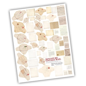 Miniature Vintage Mail - PDF Collage Sheet Download - Etsy